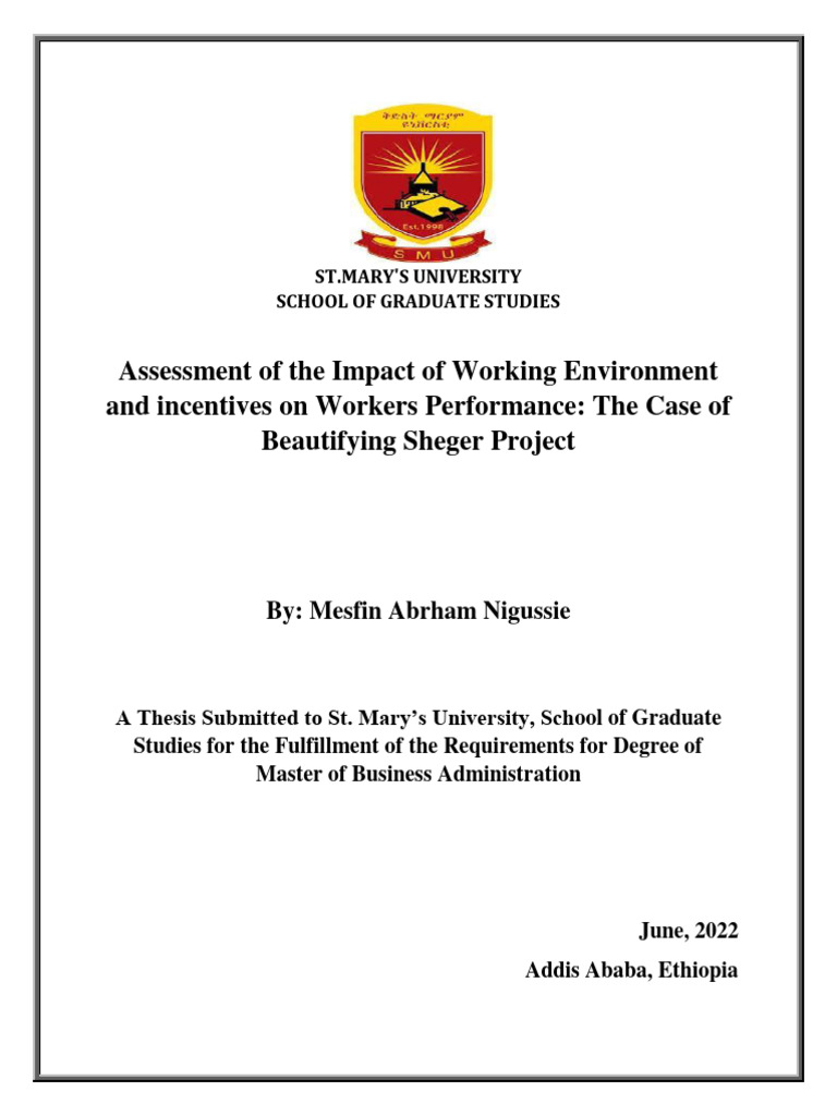 Mesfin Abraham Final Thesis (2) | PDF | Motivation | Motivational