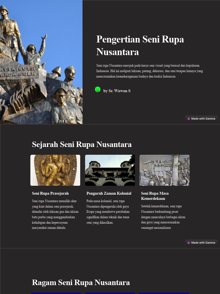 Seni Rupa Nusantara: Warisan Budaya | PDF | Ilmu Sosial | Seni