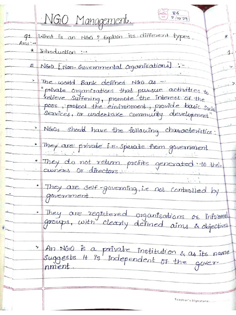 Ngo Detailed Notes of Bba | PDF