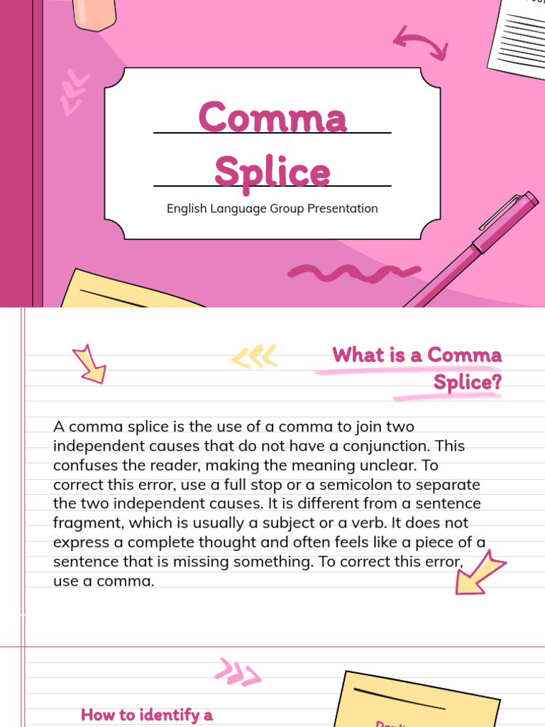 Comma Splice | PDF | Comma | English Grammar