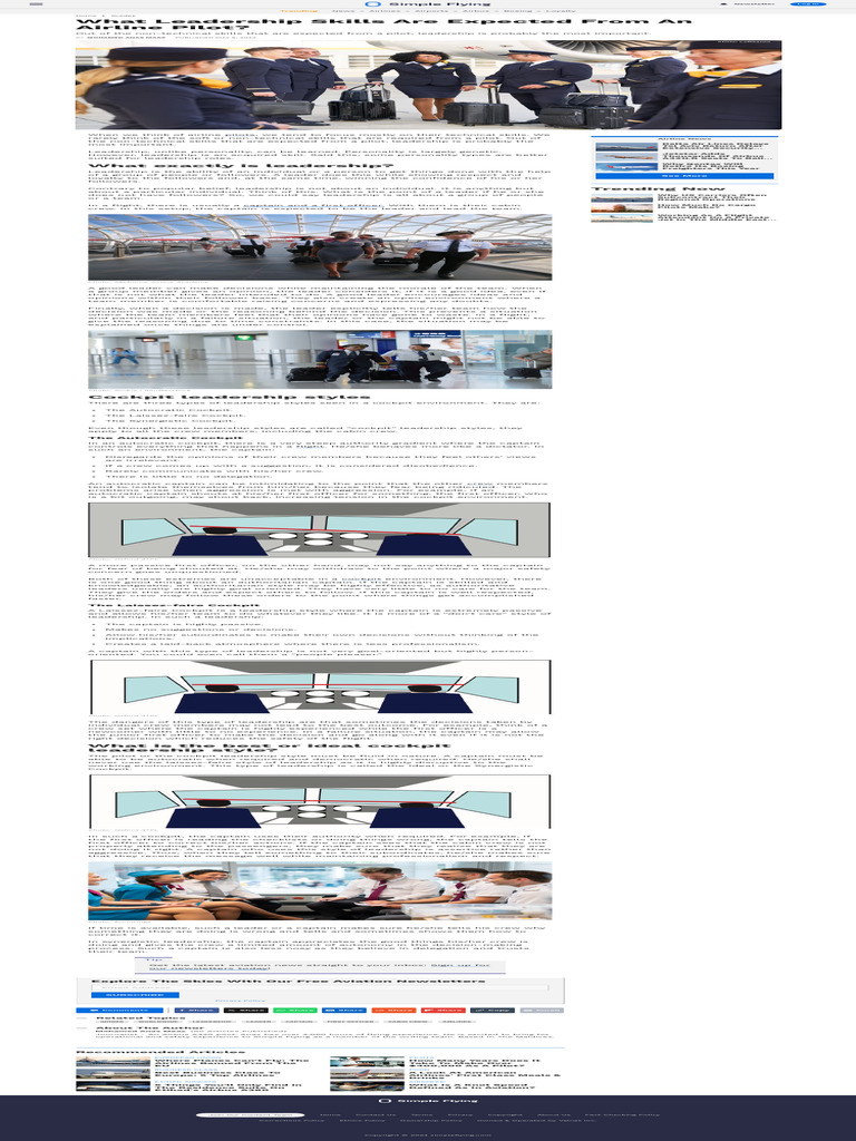 What Leadership Skills Are Expected From An Airline Pilot? | PDF ...