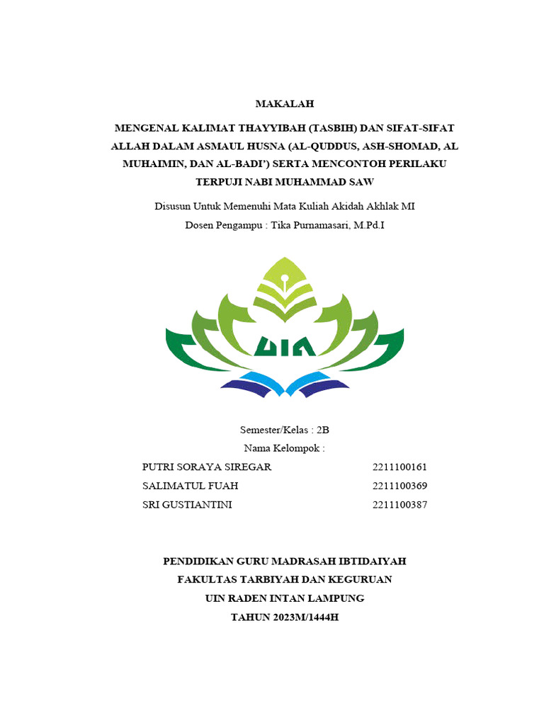 Makalah Akidah Akhlak | PDF