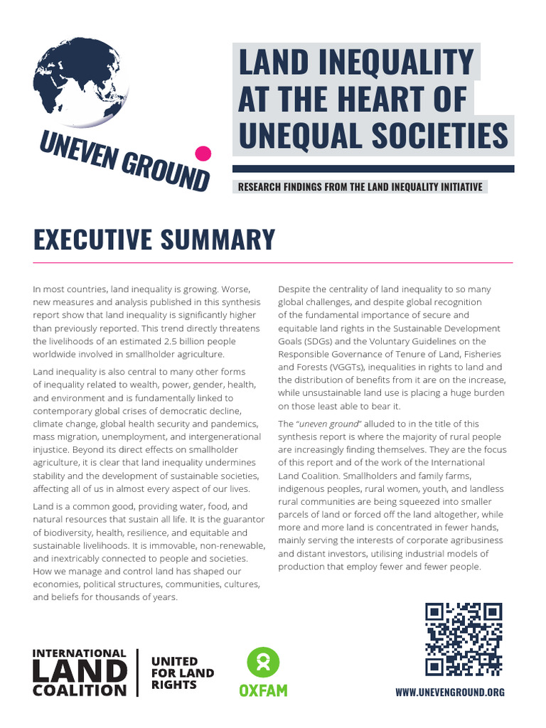 2020 11 Land Inequality Synthesis Report Uneven Ground Summary en ...