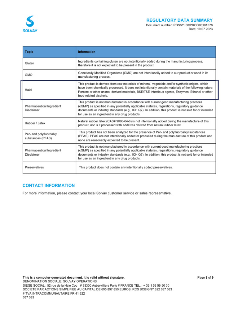 Contoh Halal Statement | PDF