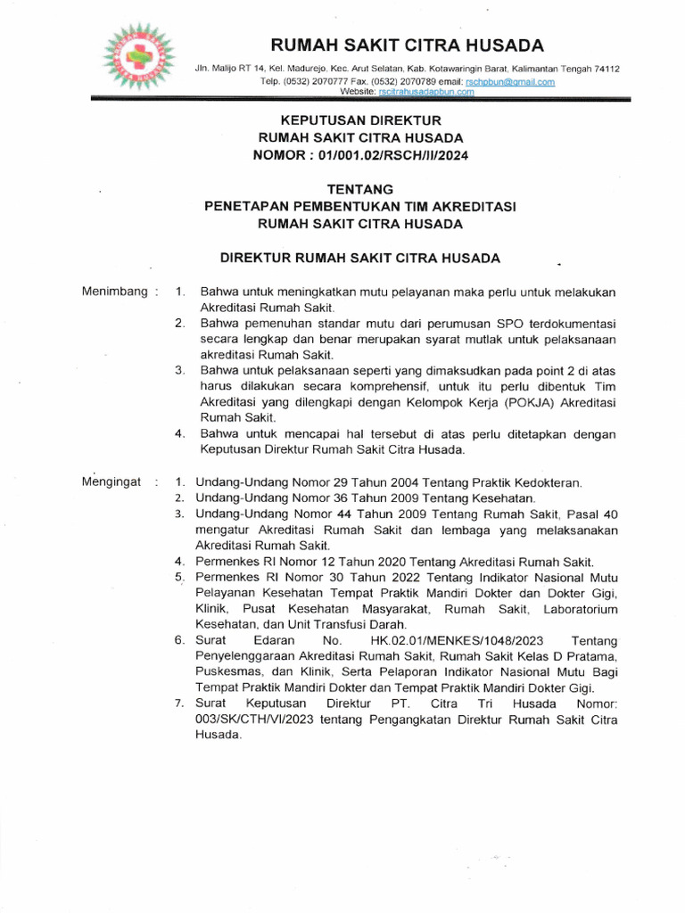 SK Tim Akreditasi 2024 | PDF