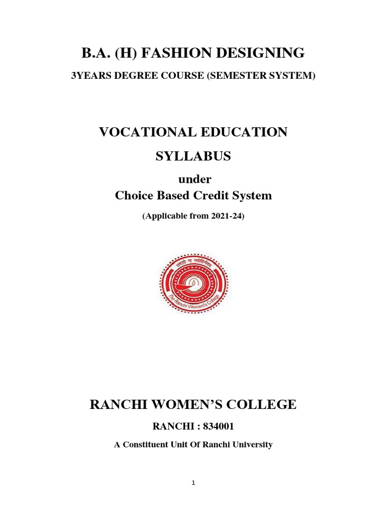 FD UG Syllabus (CBCS) With Outcomes 2021 | PDF | Seam (Sewing) | Biodiversity