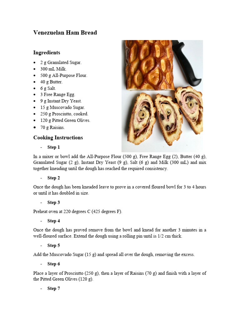 Venezuelan Ham Bread | PDF