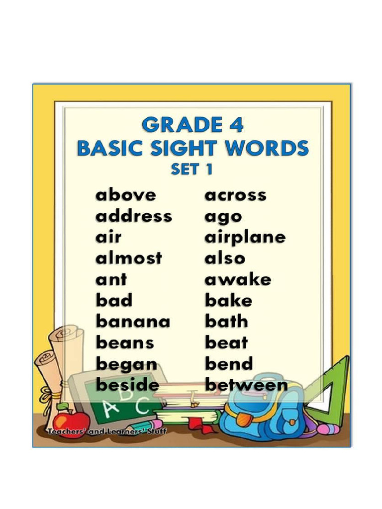 Basic Sight Words 4 | PDF