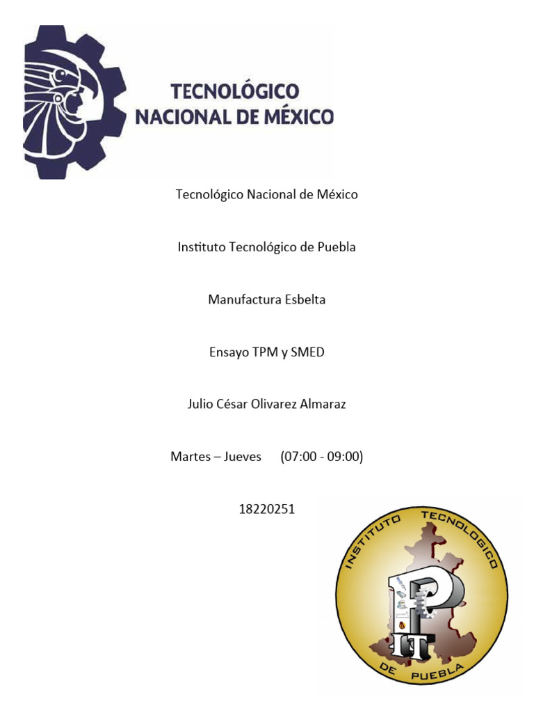 Ensayo TPM y SMED - Julio Olivarez | PDF | Economias