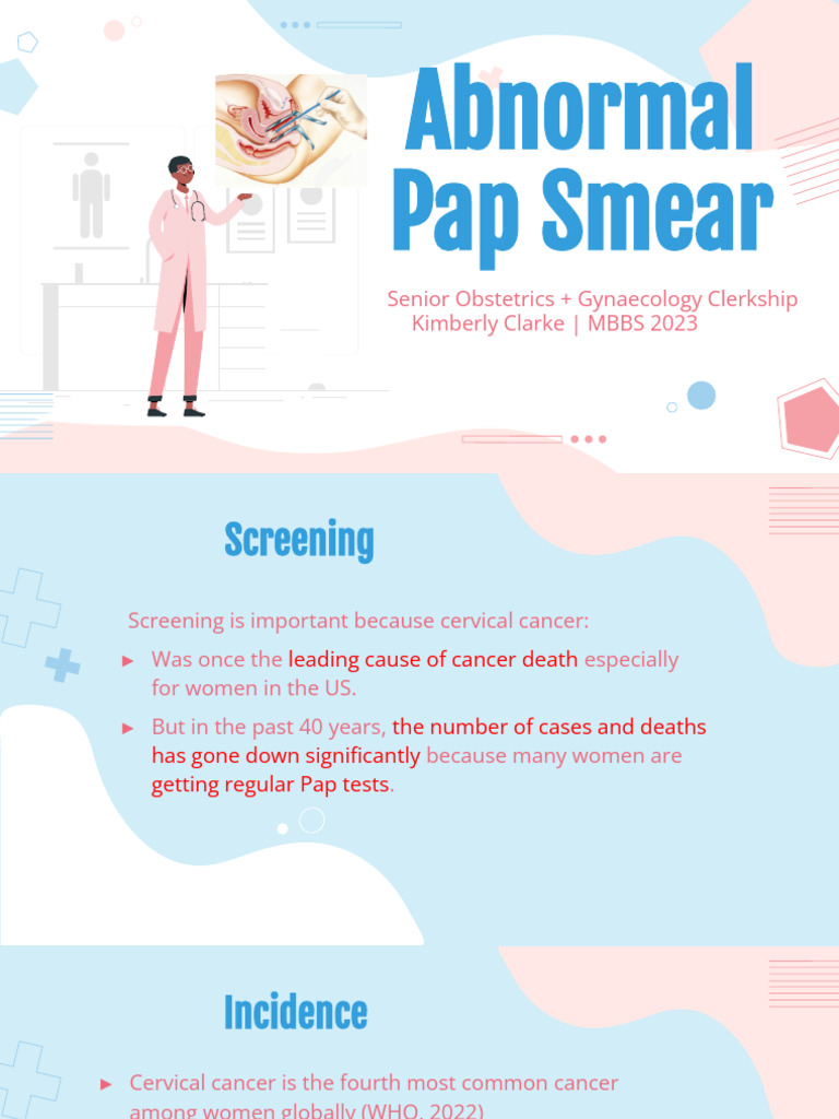 Abnormal Pap Smear. K.C 2023 | PDF | Cervical Cancer | Cytopathology