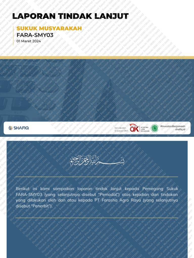 19 Laporan Tindak Lanjut Per 1 Maret 2024 - Fara 03 | PDF