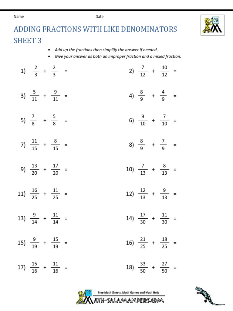 adding-fractions 3 digits | PDF | Mathematical Concepts | Mathematical Objects