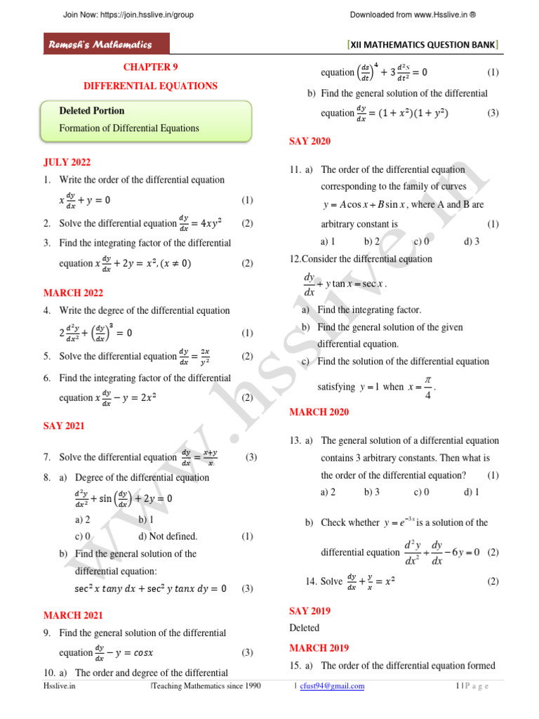 KLNL | PDF | Equations | Differential Equations