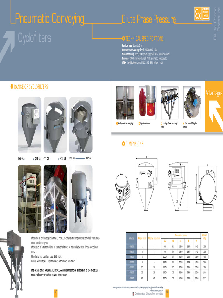 Pneumatic Conveying Solutions - Palamatic Process - Non Protege 0-23 | PDF