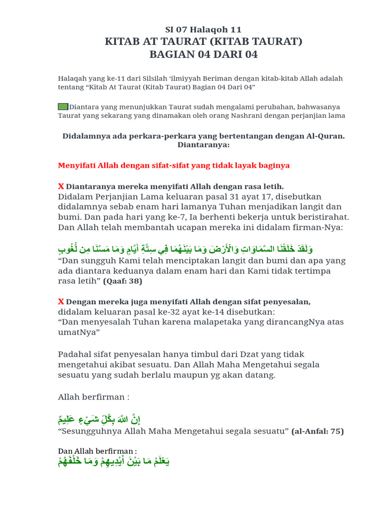 SI 07 Halaqoh 11 P | PDF
