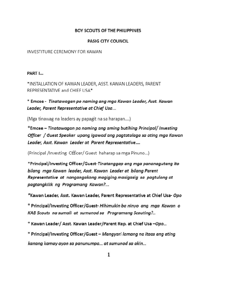 KAB Scout Investiture Program | PDF