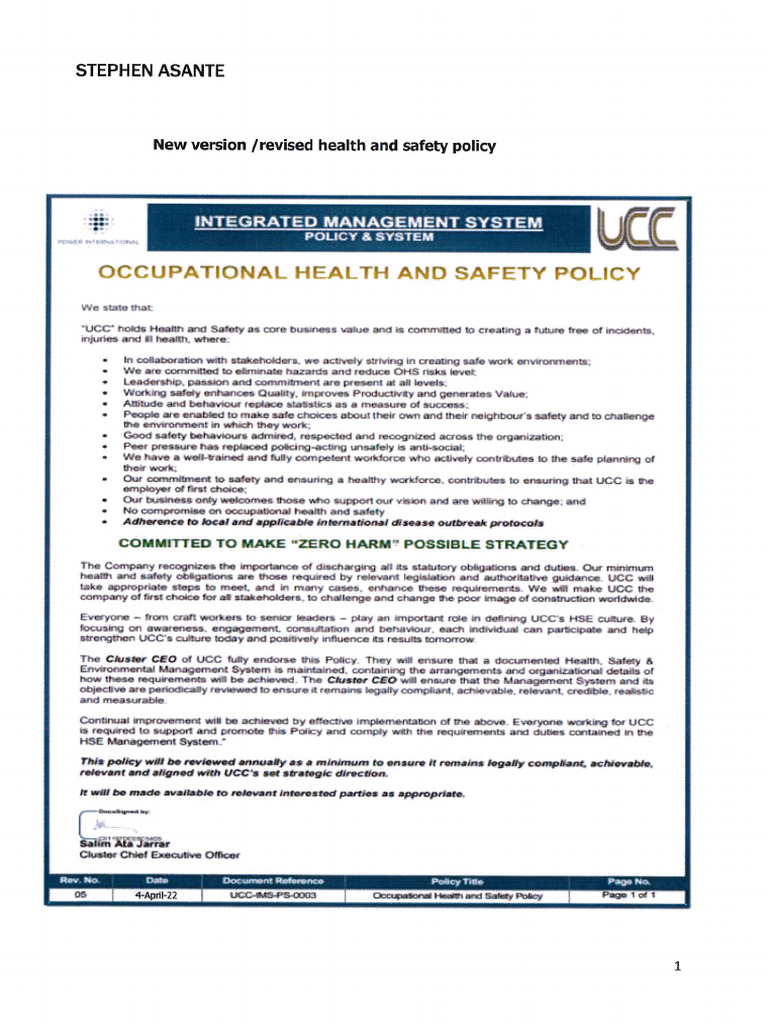 Revise HSE Policy | PDF