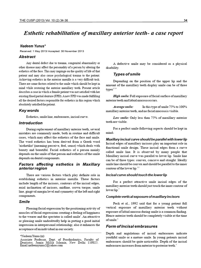 13.esthetic Rehabilitation of Maxillary Anterior Teeth - A Case Report ...