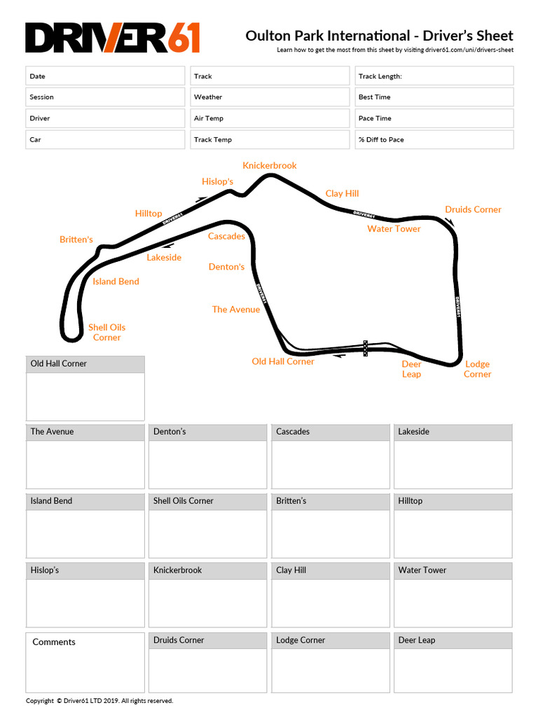 Oulton Park International Track Map - Driver61 | PDF | National Grands ...