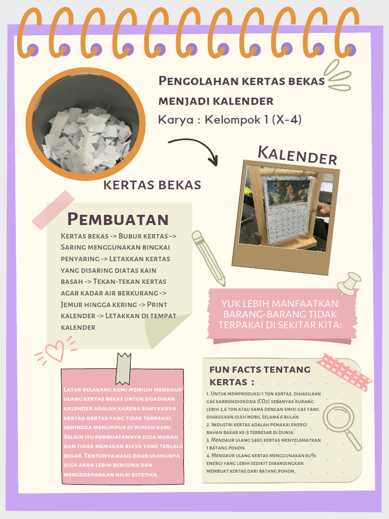 Daur Ulang Kertas Menjadi Kalender Kreatif | PDF | Sains & Matematika