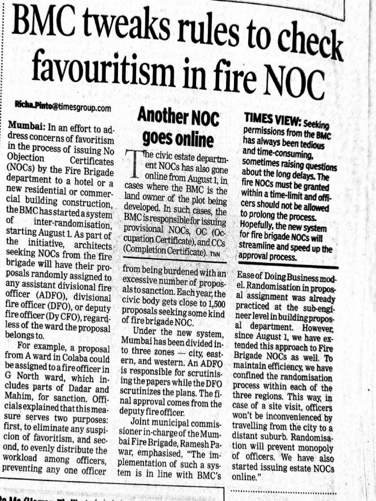 Artical - Fire NOC | PDF