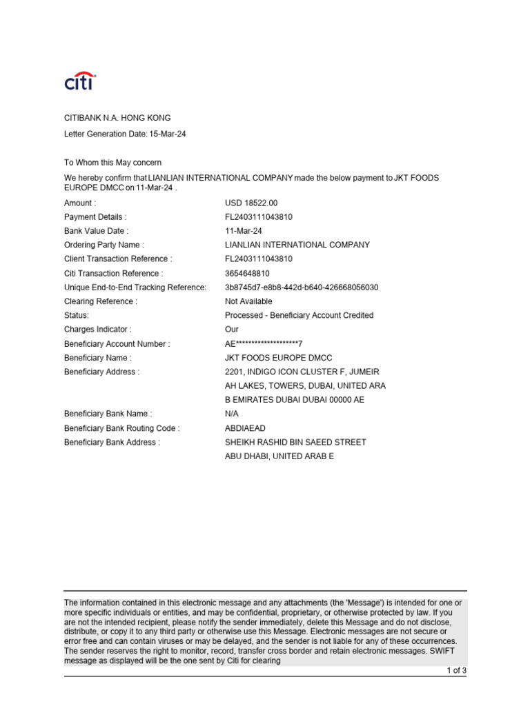 Proof of Payment | PDF | Clearing (Finance) | Service Industries