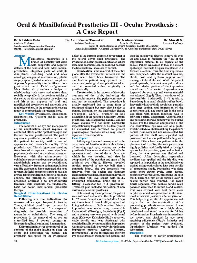 Oral & Maxikllofacial Prosthetics-III | PDF
