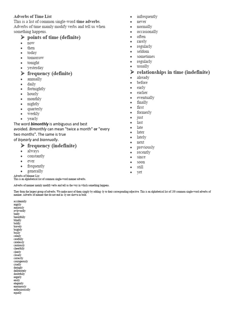 Adverbs | PDF | Adverb | Grammar