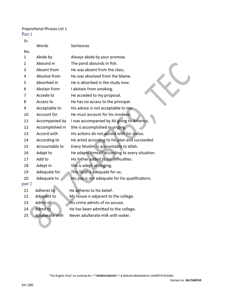 03-05-22 SM Prepositional Phrase | PDF