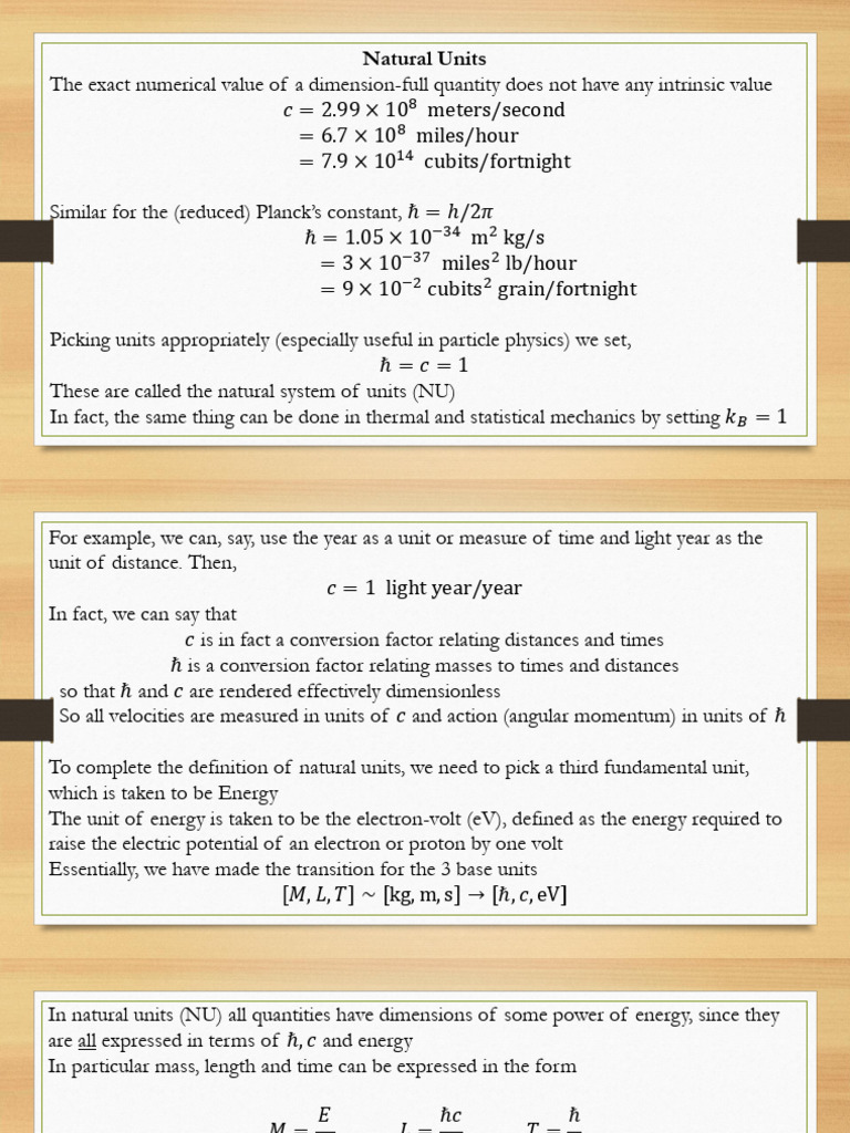 Understanding Natural Units in Physics | PDF | Electronvolt | Quantum ...