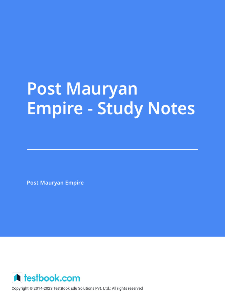 Post Mauryan Empire - Study Notes | PDF
