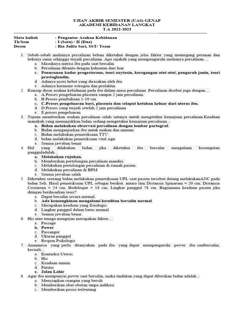 Soal Uas PAK Lengkap 2023 | PDF