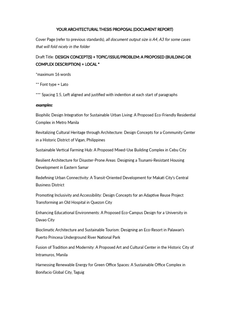 Architectural Thesis Proposal Guide | PDF | Methodology | Science