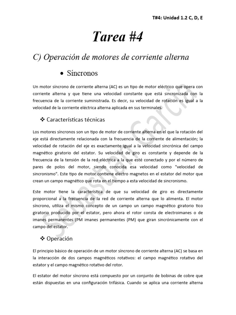 motores de corriente alterna | PDF | Motor eléctrico | Ingenieria Eléctrica