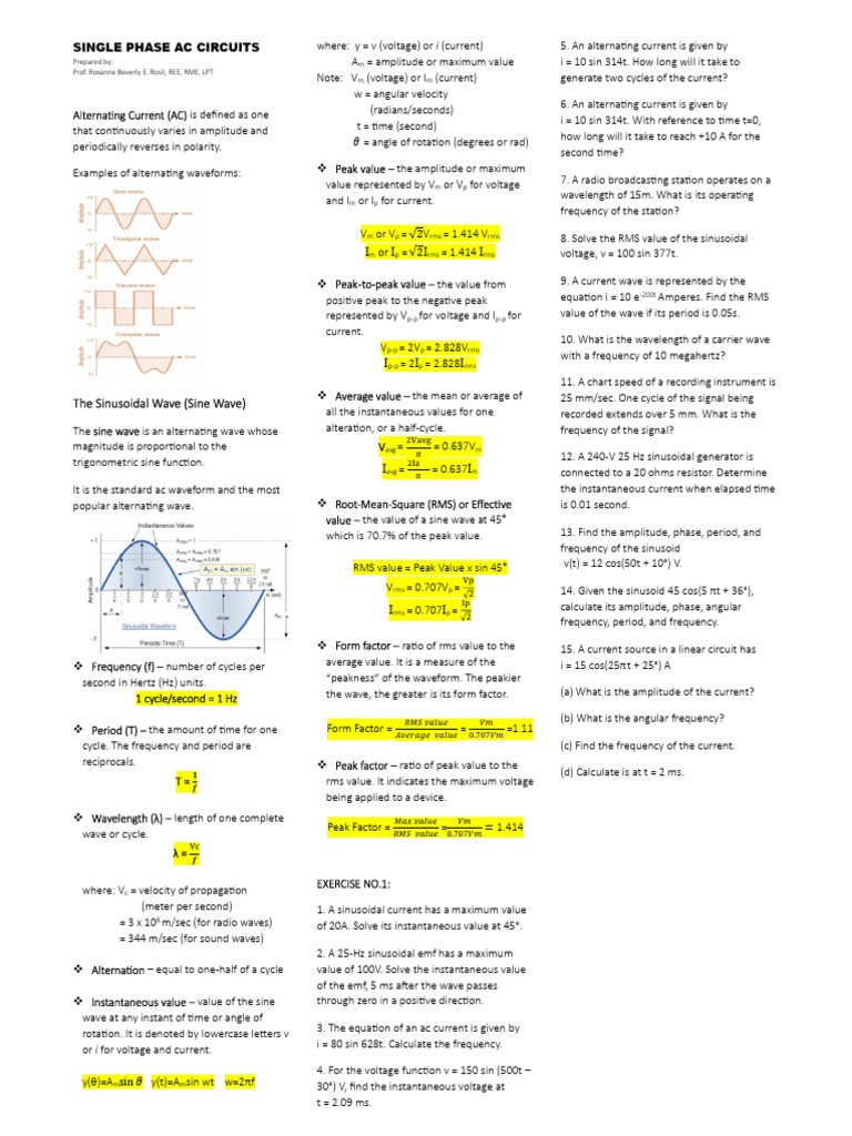 AC-CIRCUITS | PDF | Root Mean Square | Amplitude
