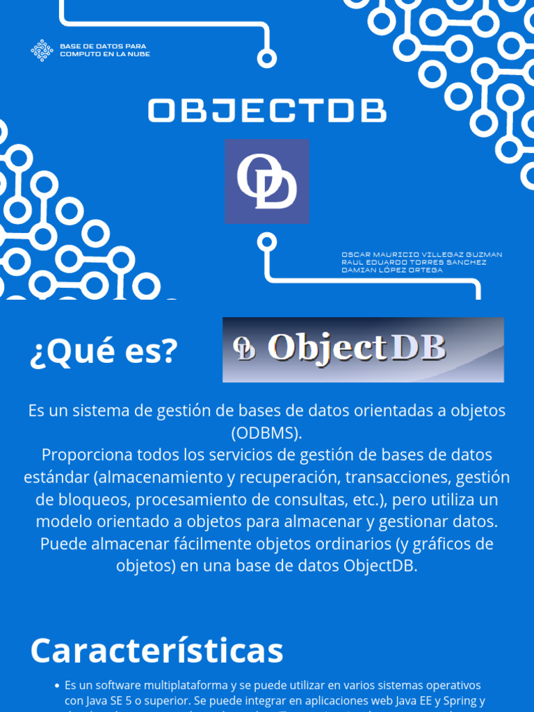 Presentacion ObjcetDB | PDF | Informática | Desarrollo de software