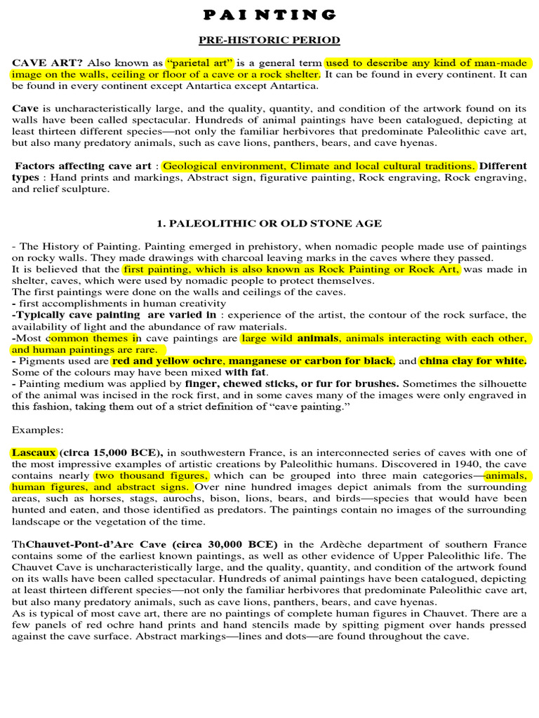 Macote Handouts History of Painting | PDF | Social Science