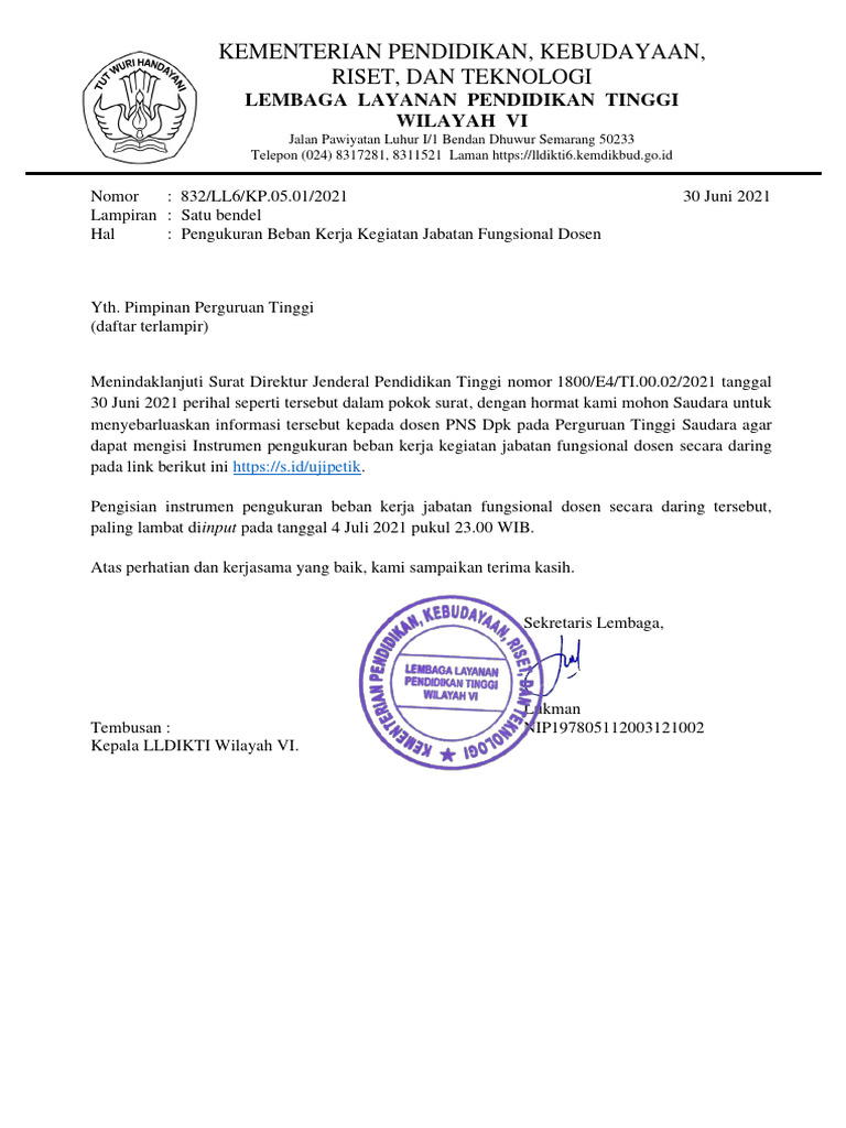 Surat Pengantar Uji Petik 2 | PDF