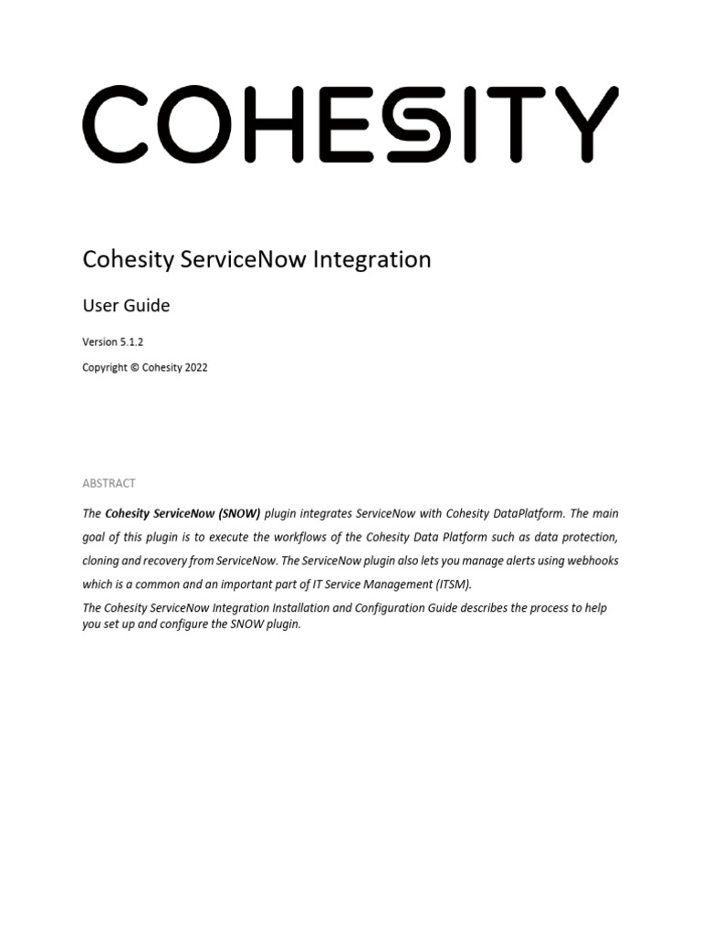Cohesity ServiceNow Integration-User Guide | PDF | Microsoft Sql Server | Virtual Machine