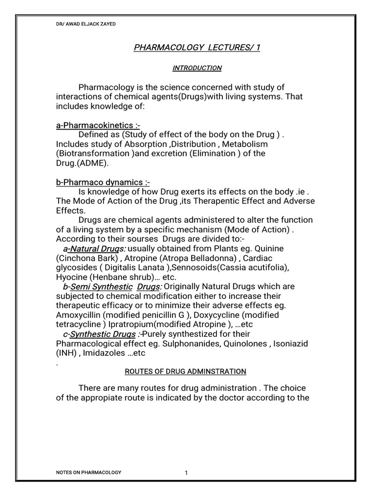 Pharmacology Basics: Drug Interactions & Administration | PDF