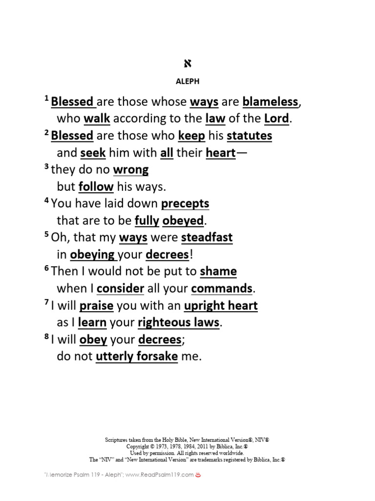 Aleph Memorization Posters 1 | PDF | New International Version | Bible