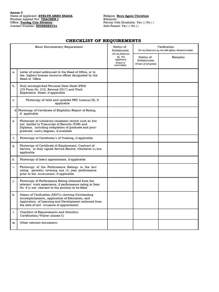 Omnibus and Checklist | PDF