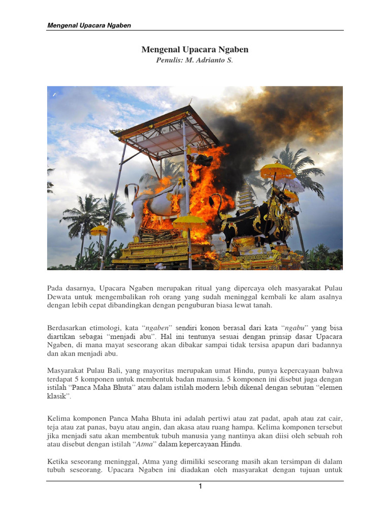 Mengenal Upacara Ngaben | PDF