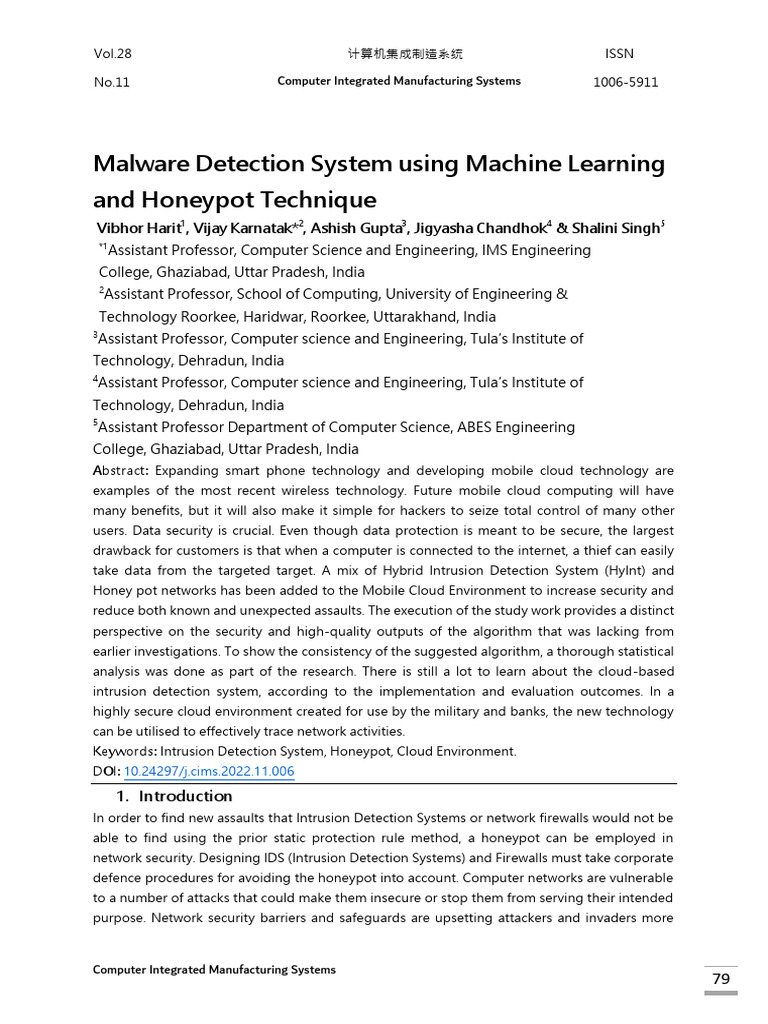 6_Malware Detection | PDF | Cloud Computing | Computer Network