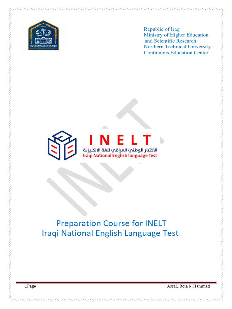 INELT-course-2024 الجامعة التقنية الشمالية | PDF | Adjective | Noun