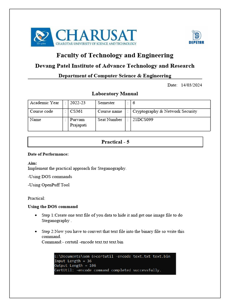 21DCS099 CRNS - Prac 5 | PDF