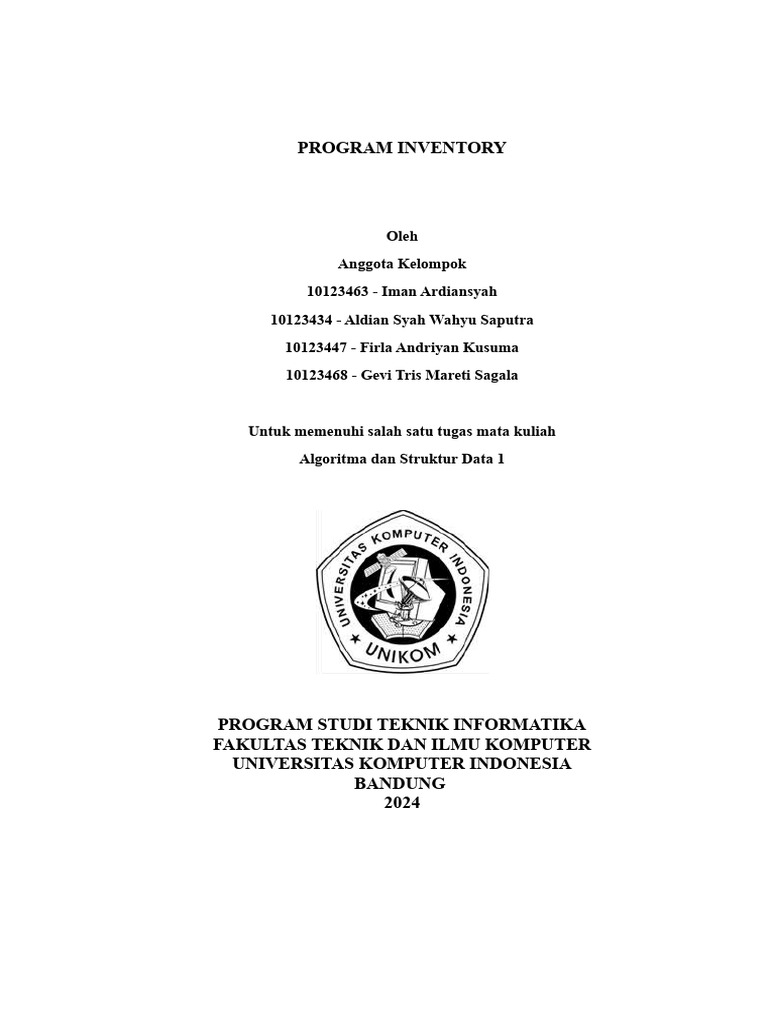 Laporan Tugas Besar Algoritma Dan Struktur Data 1 | PDF Laporan Tugas Besar Algoritma Dan Struktur Data 1 | PDF
