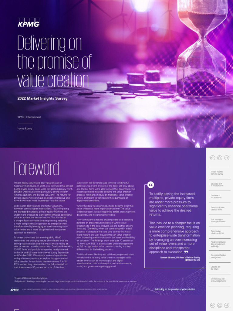 Delivering Value Creation | PDF | Private Equity | Valuation (Finance)