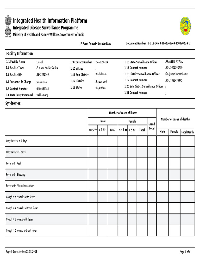 Integrated Health Information Platform: Integrated Disease Surveillance ...
