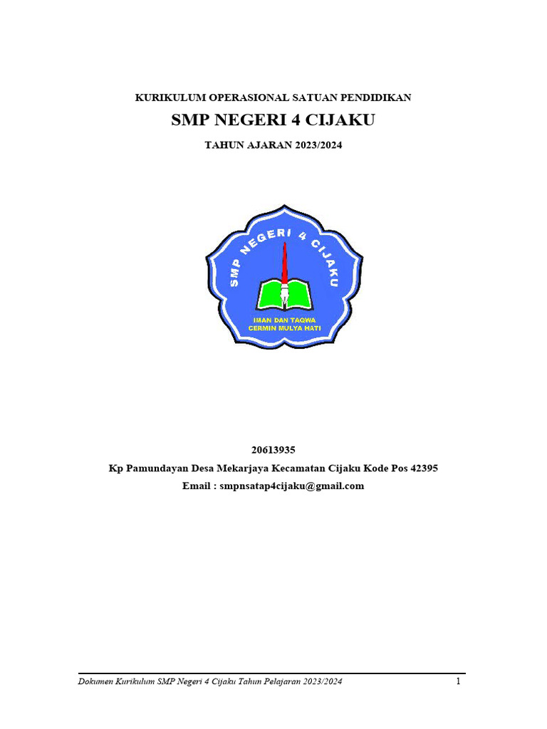 KOSP SMPN4CJK 2023 - 2024 (1) | PDF